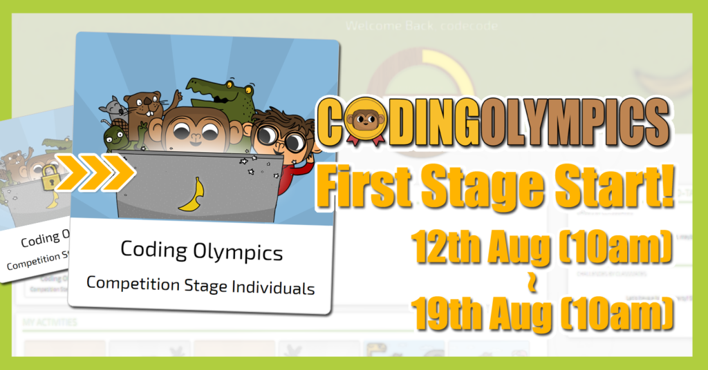 Coding Olympics First Stage: 12-19Aug 2019 – CodeMonkey Hong Kong