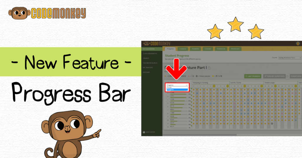 New Feature – Progress Bar – CodeMonkey Hong Kong