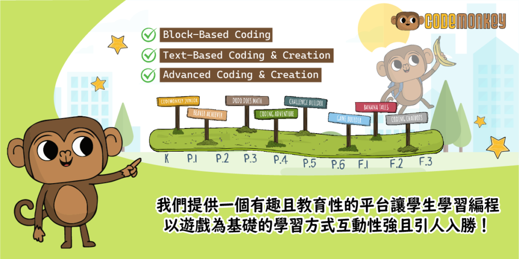 「培養學生編程技能的有趣選擇：Beaver Achiever、Coding Adventure以及Banana Tales」 – CodeMonkey Hong Kong